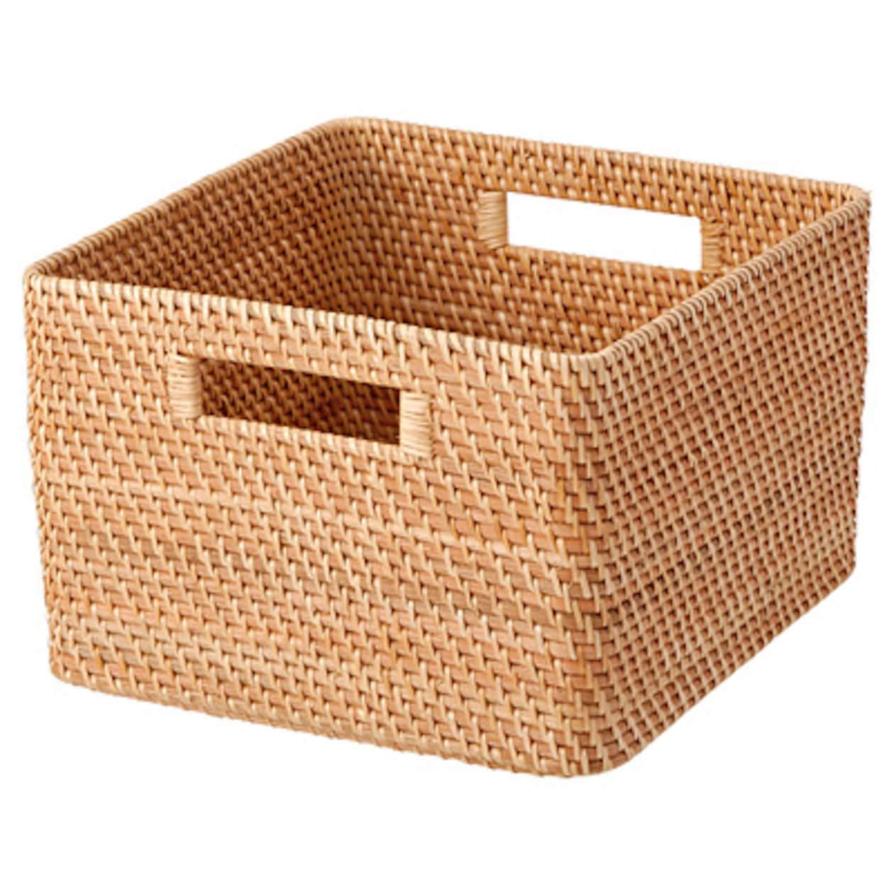 Muji Large Stackable Rattan Square Basket 35x36x24cm